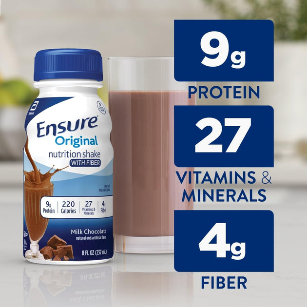 Ensure Original Milk Chocolate Nutrition Shake With Fiber | Small Meal ...